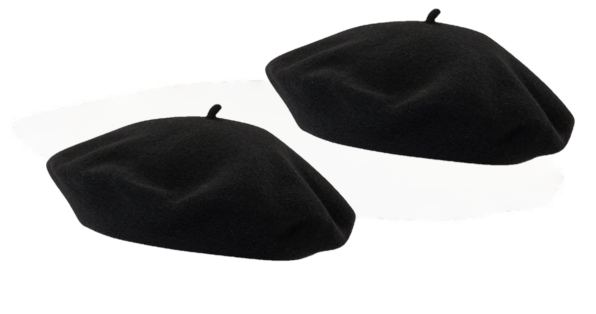 Wool Berets Black Unisex Style Set Of 2 | Shop Today. Get it Tomorrow ...