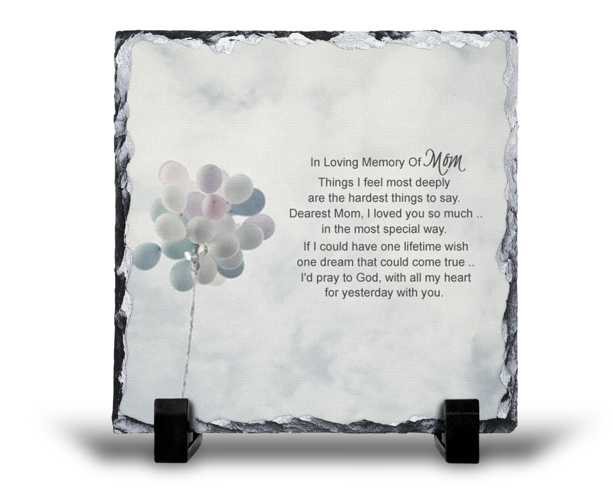 In Loving Memory Of Mom Remembrance Grief Memorial Gift Rock Slate ...