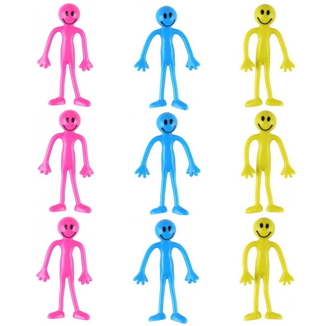 Bendy Smiley Men x 9 (Blue, Pink and Yellow) | Shop Today. Get it ...