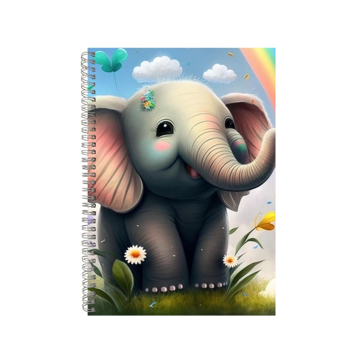 Baby Elephant Whimsical Art Notebook Faith Gift Idea A4 Notepad Pad 80 ...