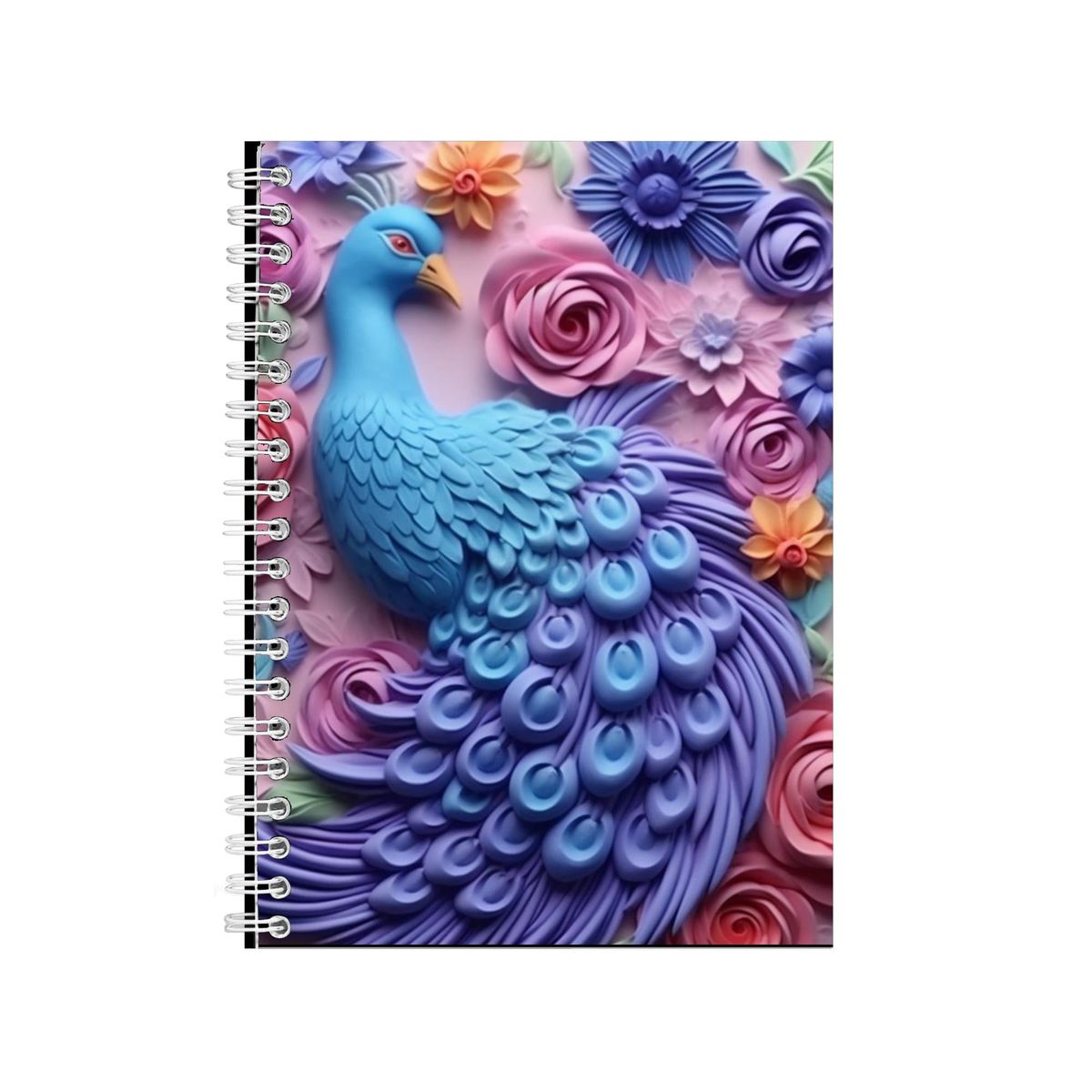 Rainbow Peacock Pink Blue Purple Floral Notebook Gift Idea Notepad Pad ...