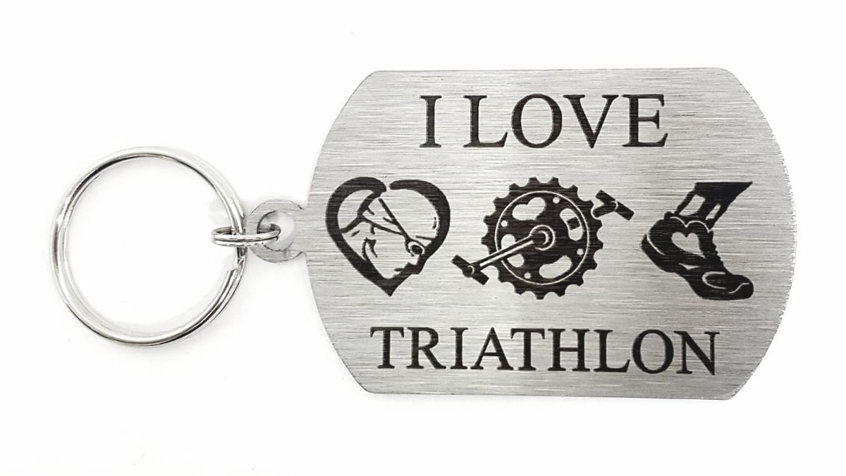 I Love Triathlon Design Laser Engraved Key Ring - Bag Tag | Shop Today ...