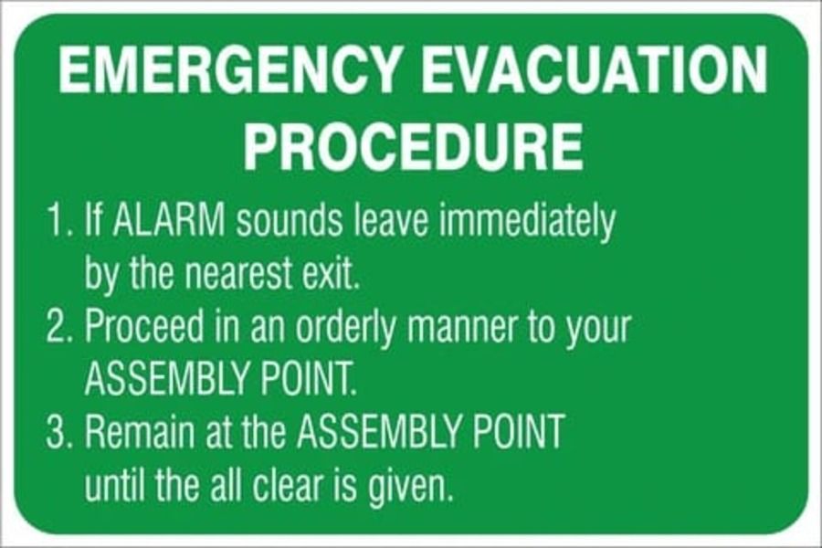 Emergency Evacuation Procedure Sign 440x440 Shop Today Get It