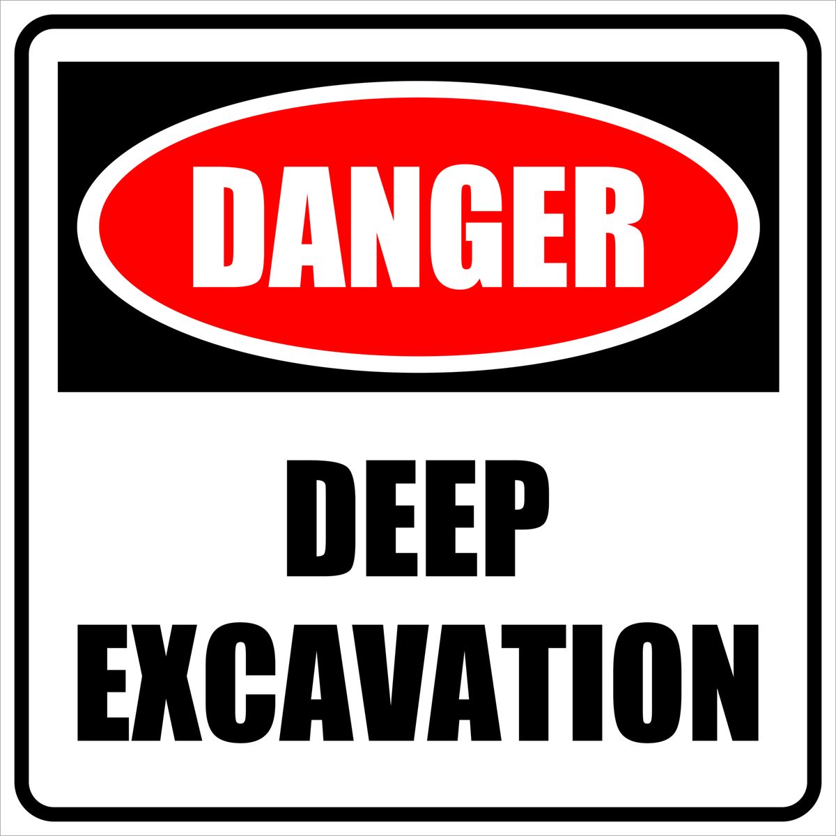 Danger deep Excavation sign 29x29cm - 2 Pack | Shop Today. Get it ...