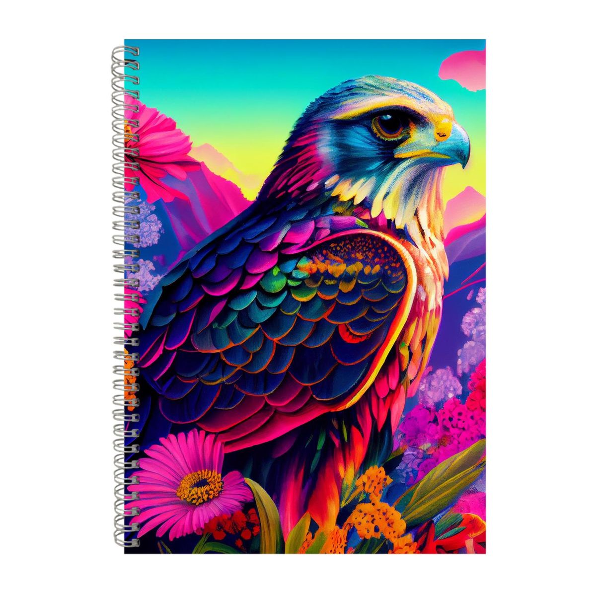 Colorful Falcon Floral Notebook Animal Gift Idea A4 NotePad 111 | Shop ...