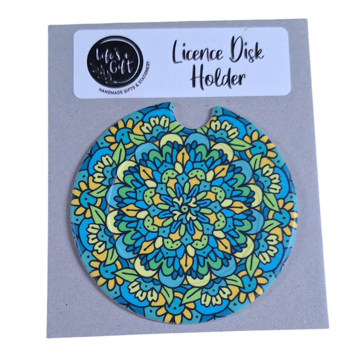 Licence Disk Holder - Happy Yellow & Blue Sunflowers with Booming ...