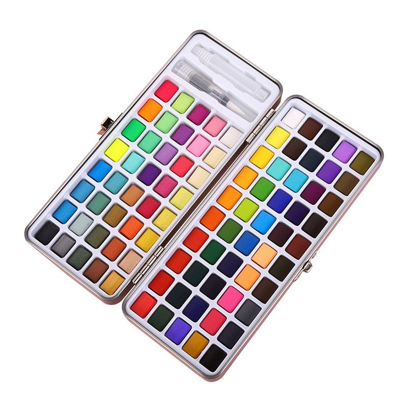 90 Colors Watercolor Paint Set Presented in a Silver Tin | Shop Today ...