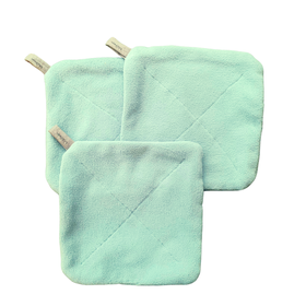 Sage Green Eco Friendly Micro Fleece 18cm Face Cloths - Pack of 3 ...