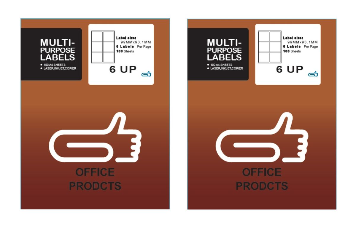 6Up Label Self Adhesive A4 Size 100 Sheets - Bundle (2 x Pack) | Shop ...