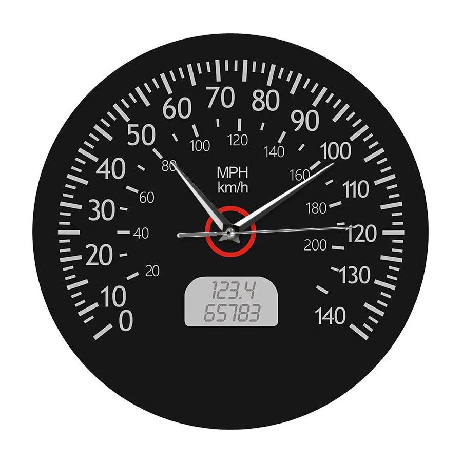 Speedo 30cm Decor Wall Clock - Round Black Speedometer Watch | Shop ...