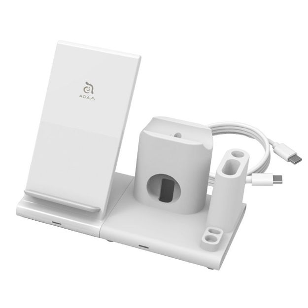 Adam Elements Omnia Q4 15W 4-in-1 Wireless Charging Station - White ...