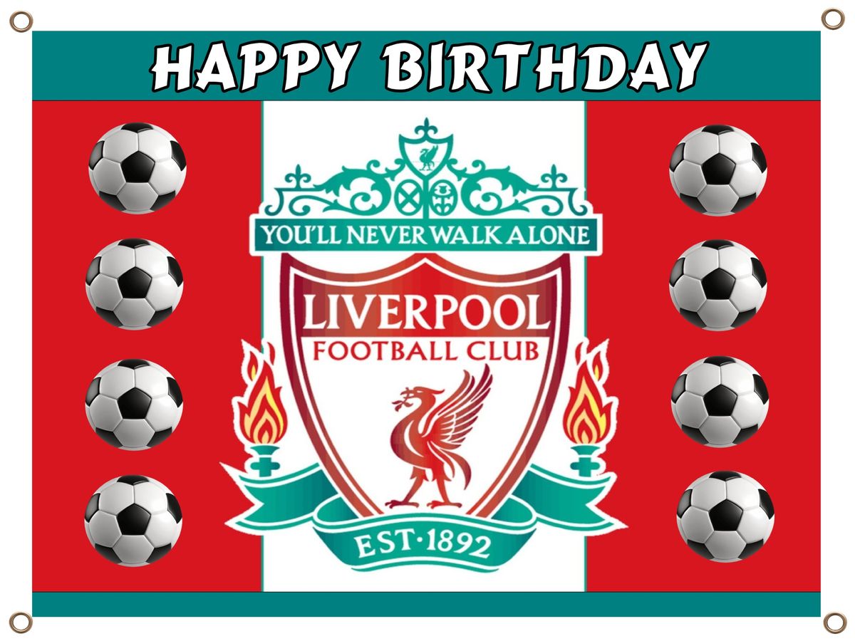 Liverpool Happy Birthday Banner PVC 1.3MX900MM | Shop Today. Get it ...