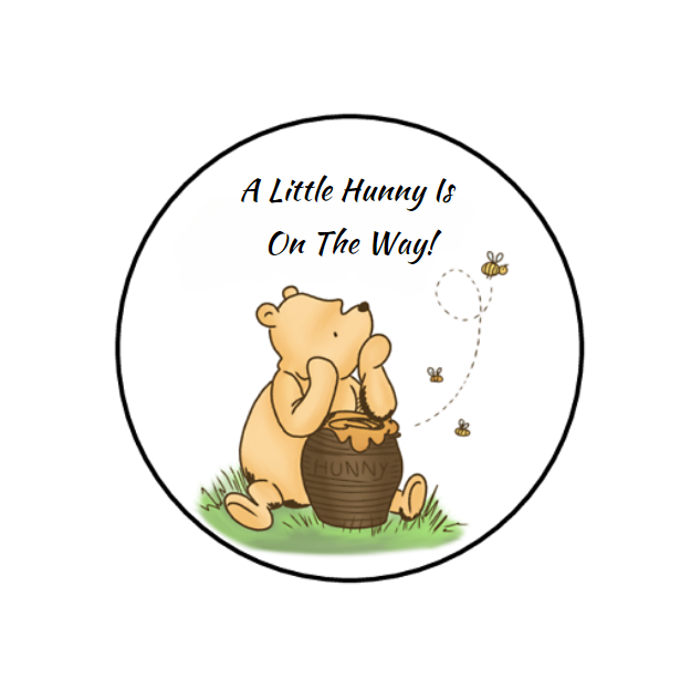 Winnie The Pooh "A Little Honey Is On The Way" Baby Shower Stickers ...