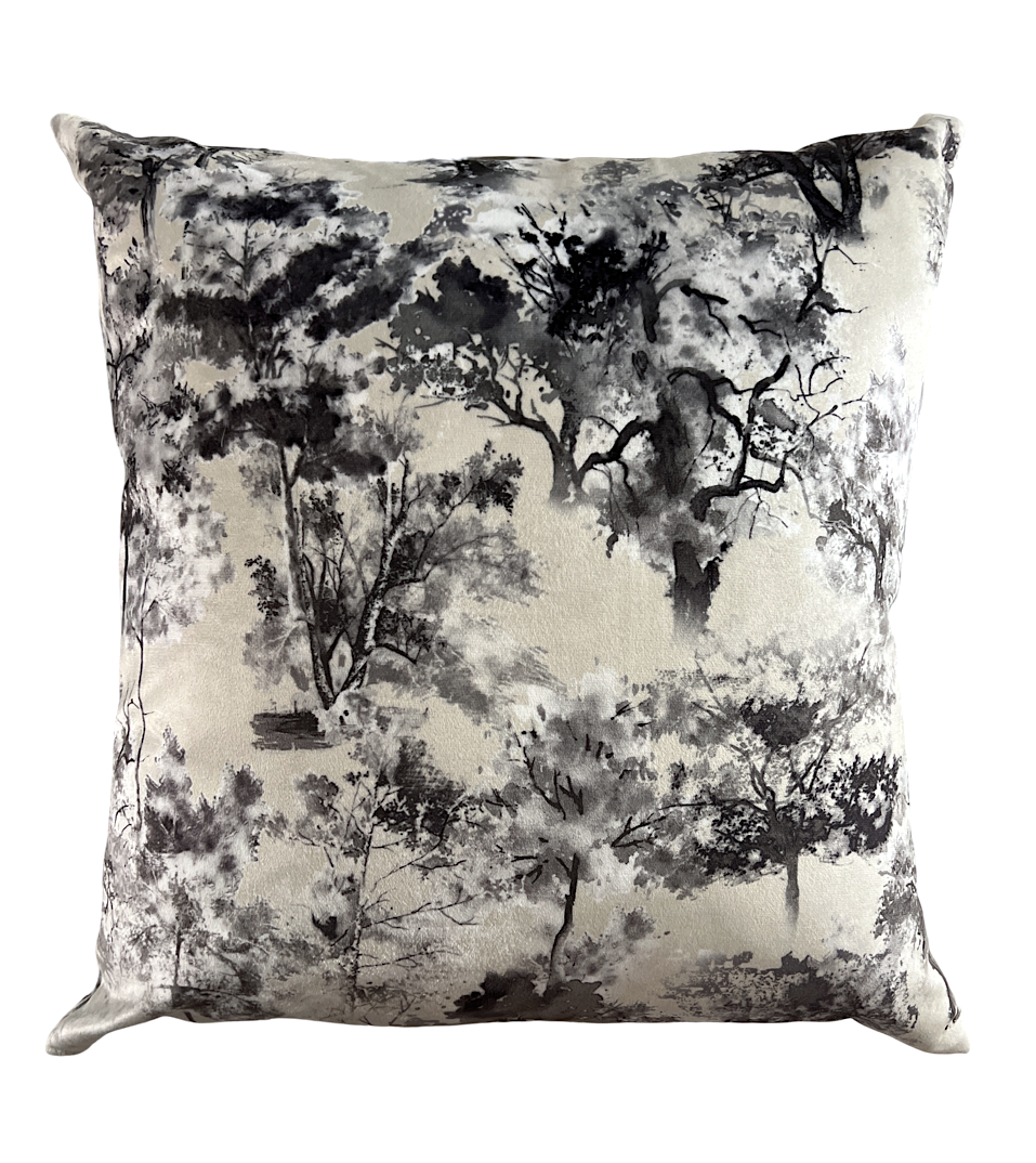 Cream & Black Velvet Trees Scatter Cushion | Shop Today. Get it ...