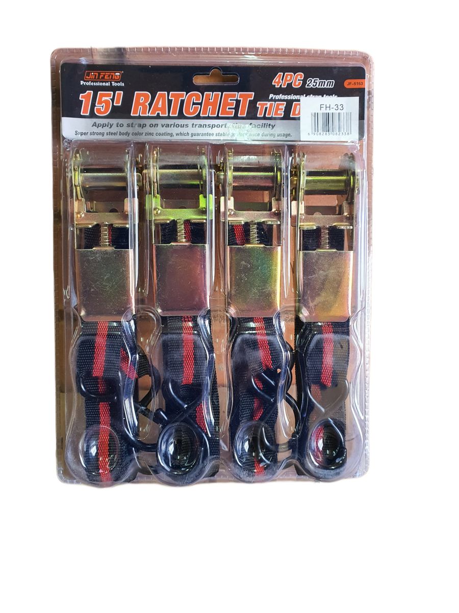 4pc 15' Ratchet Tie Down Set | Shop Today. Get it Tomorrow! | takealot.com