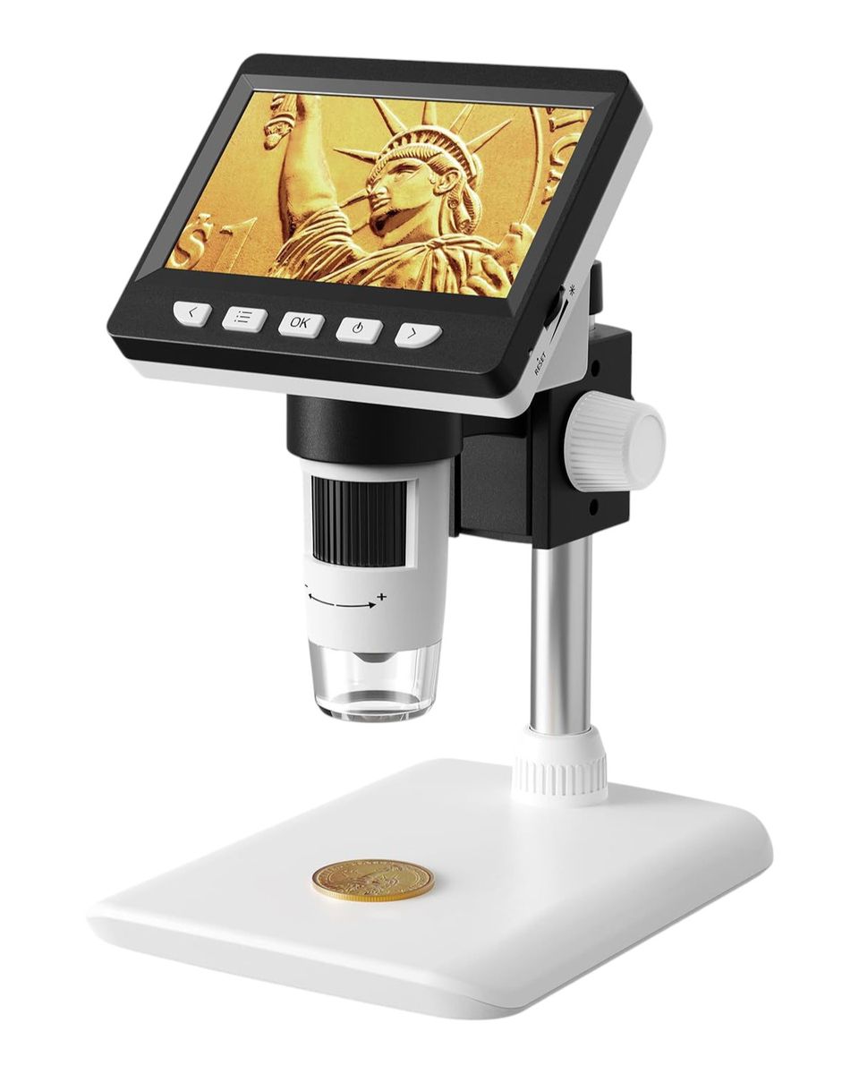 HD Digital Microscope With 1000X Magnification & IPS Screen - White ...