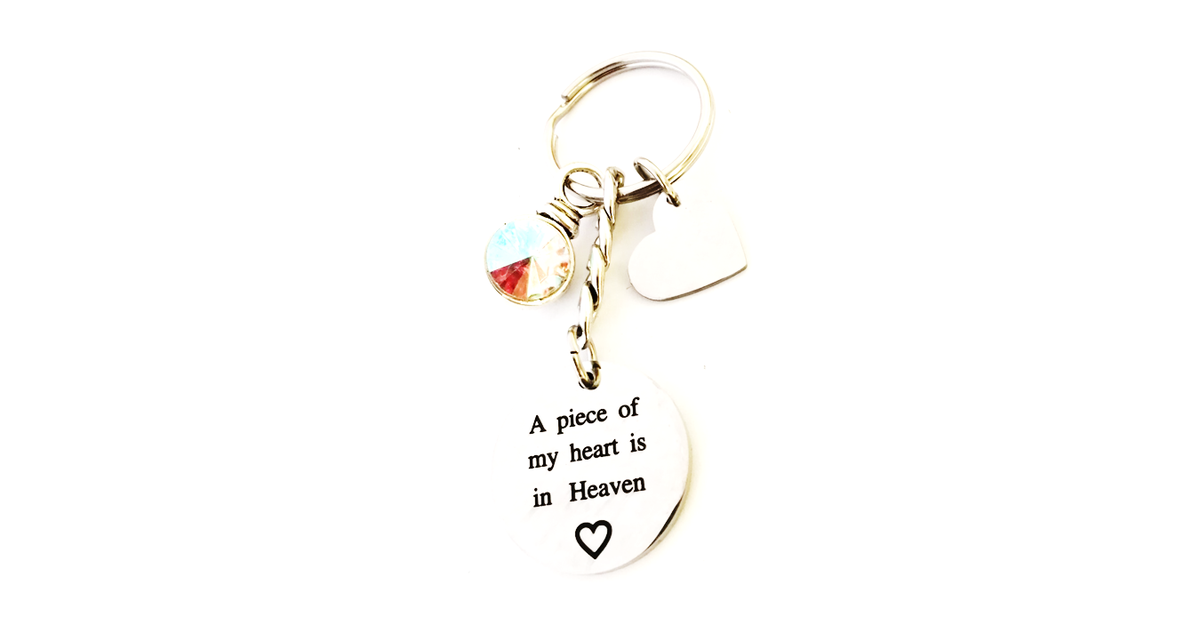 Remembrance Key Ring - "A Piece of my Heart is in Heaven" | Shop Today ...