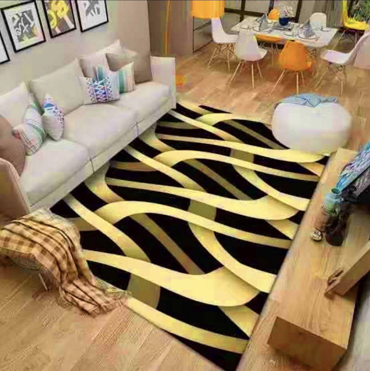 Modern 3D Geometric Design Area 5 Rug & Complementary IH Tieback | Shop ...