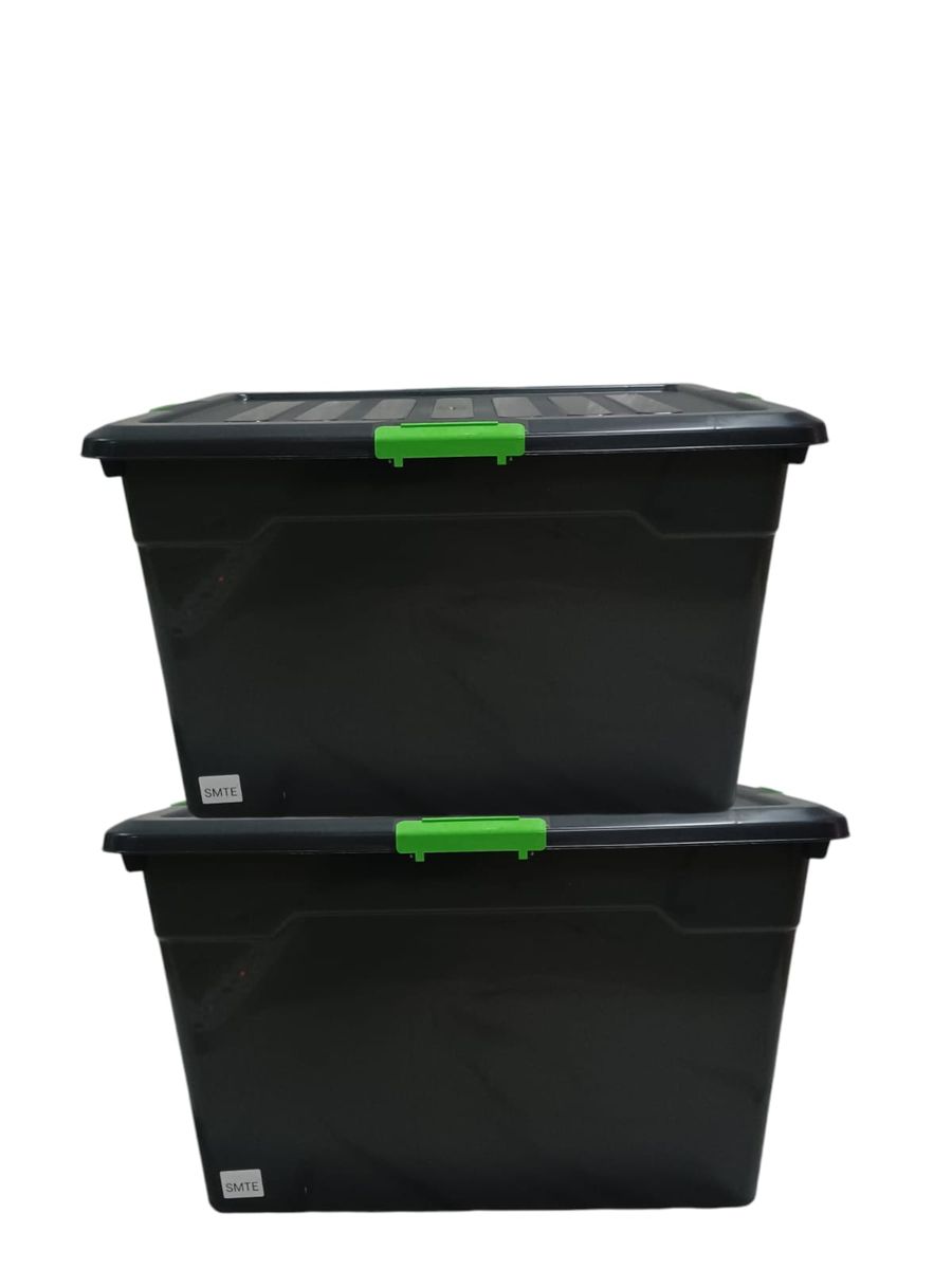 SMTE - 85L Black Plastic Storage Containers - Set of 2 | Shop Today ...