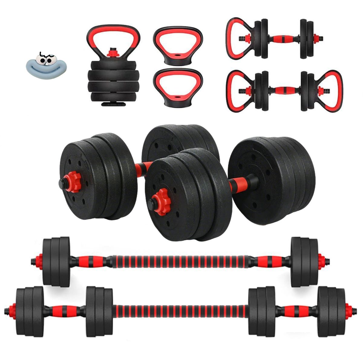 Gym Weightlifting Adjustable Barbell and Dumbbells Weight Set-Fitness ...