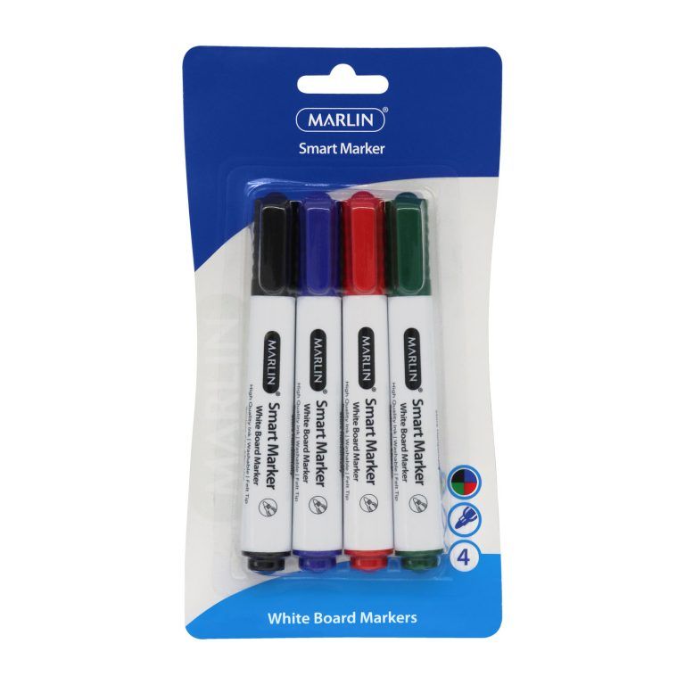Marlin - Set Of 4 Assorted Smart-marker- White Board Markers (Pack Of ...