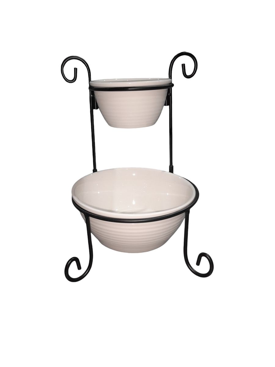 2 Tier Serving Bowls Set with Stainless Steel Stand | Shop Today. Get ...