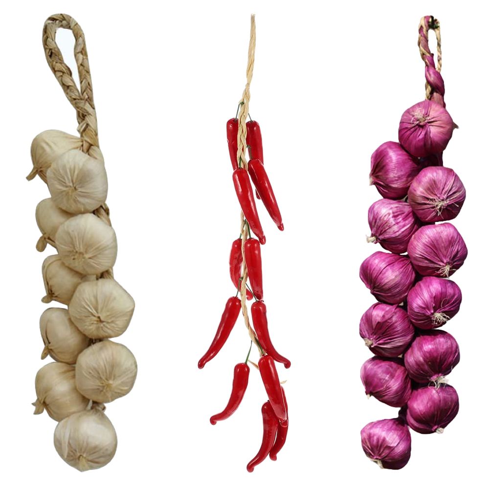 Kitchen Decor Multi Colour Hanging Artificial Vegetable Rope Set of 3 ...