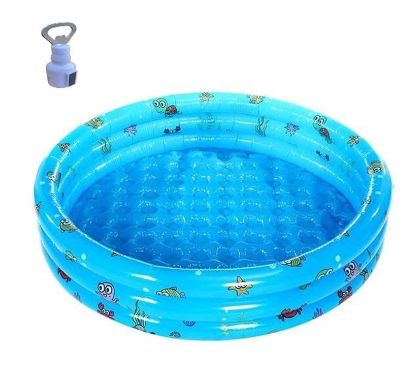 3 Ring Inflatable paddling pool children Kids swimming Pool 150 cm blue ...