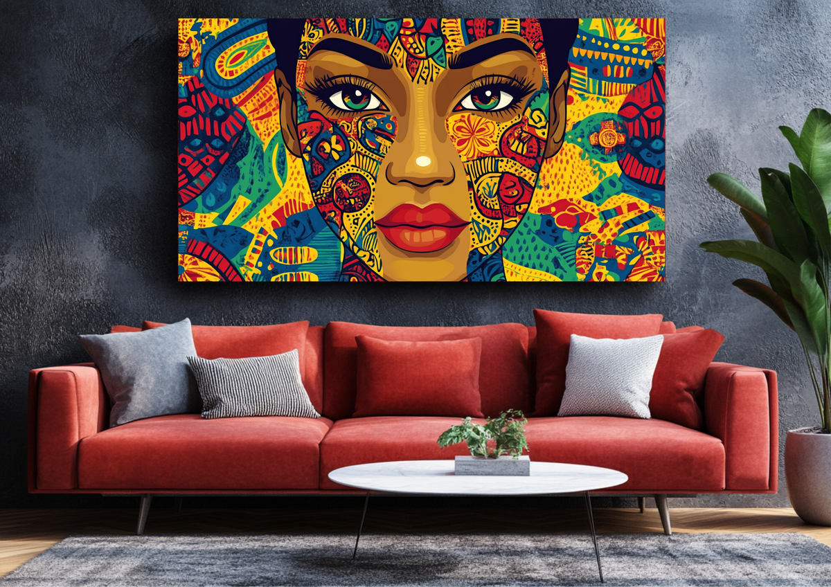 Canvas Wall Art - Multicultural Face Enthnic Patterns - BX0295 | Shop ...