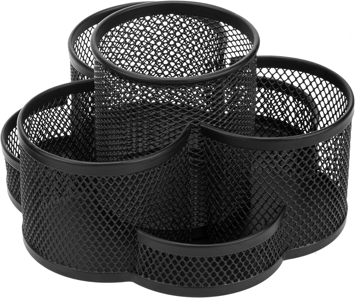 Study Table Stationary Organizer Pen Stand Mesh Holder 7 Compartments ...