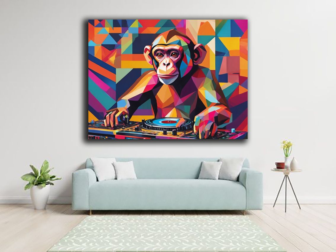 Abstract Monkey DJ Canvas Wall Art | Shop Today. Get it Tomorrow ...