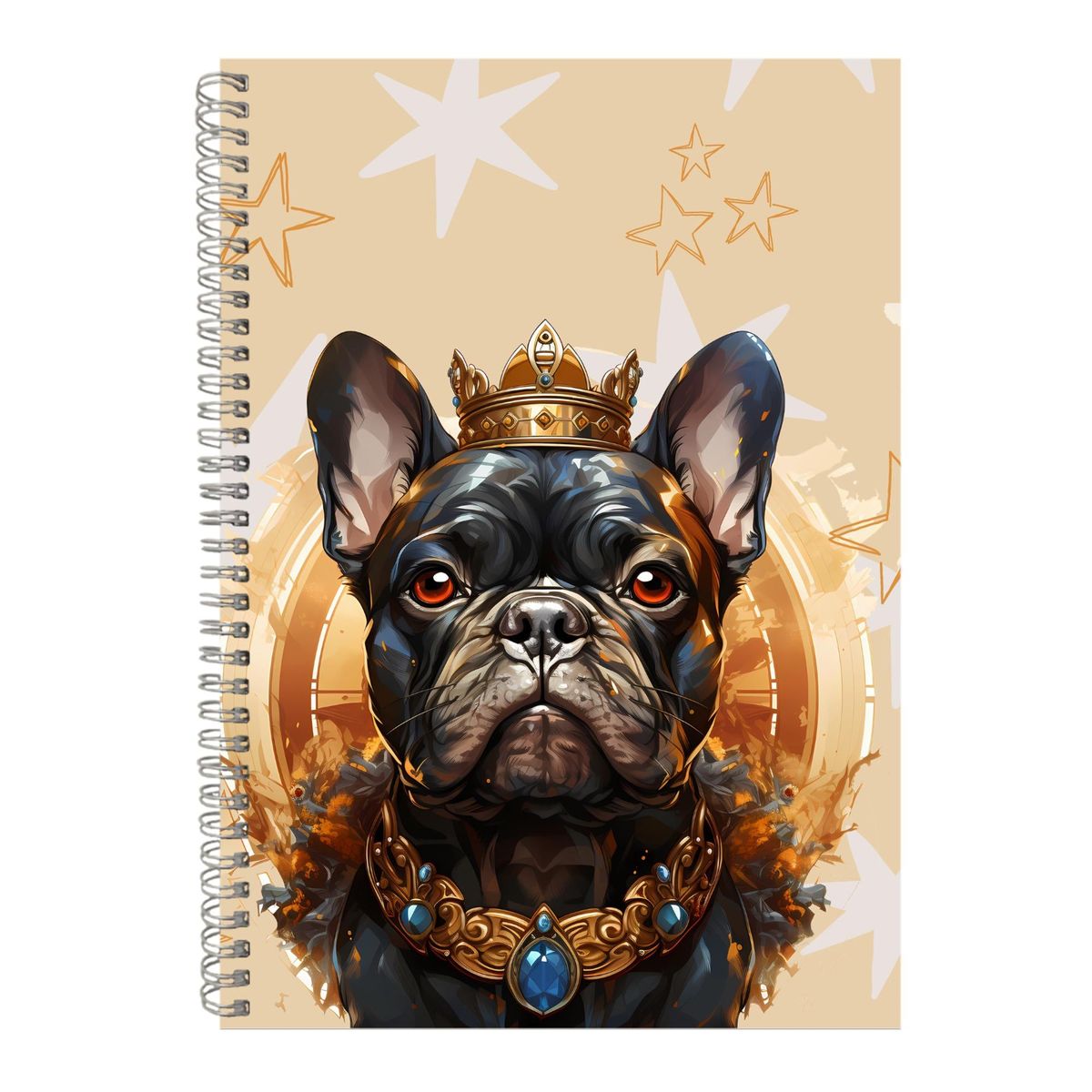 King A4 Notebook Spiral Lined Trendy Frenchies Graphic Notepad Present ...