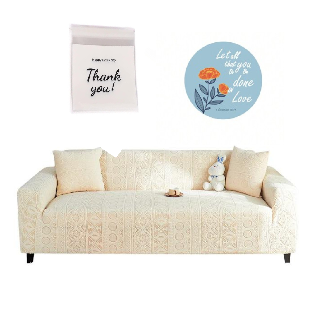 Couch Covers Stretch Jacquard with Foam Sticks Pillowcase & Stickers ...