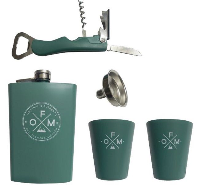 Adventure Hip Flask Set - Flask, Funnel, Shot Glasses & Bottle Opener ...