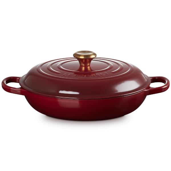 Le Creuset - Signature Shallow Cast Iron Casserole - Garnet | Shop ...