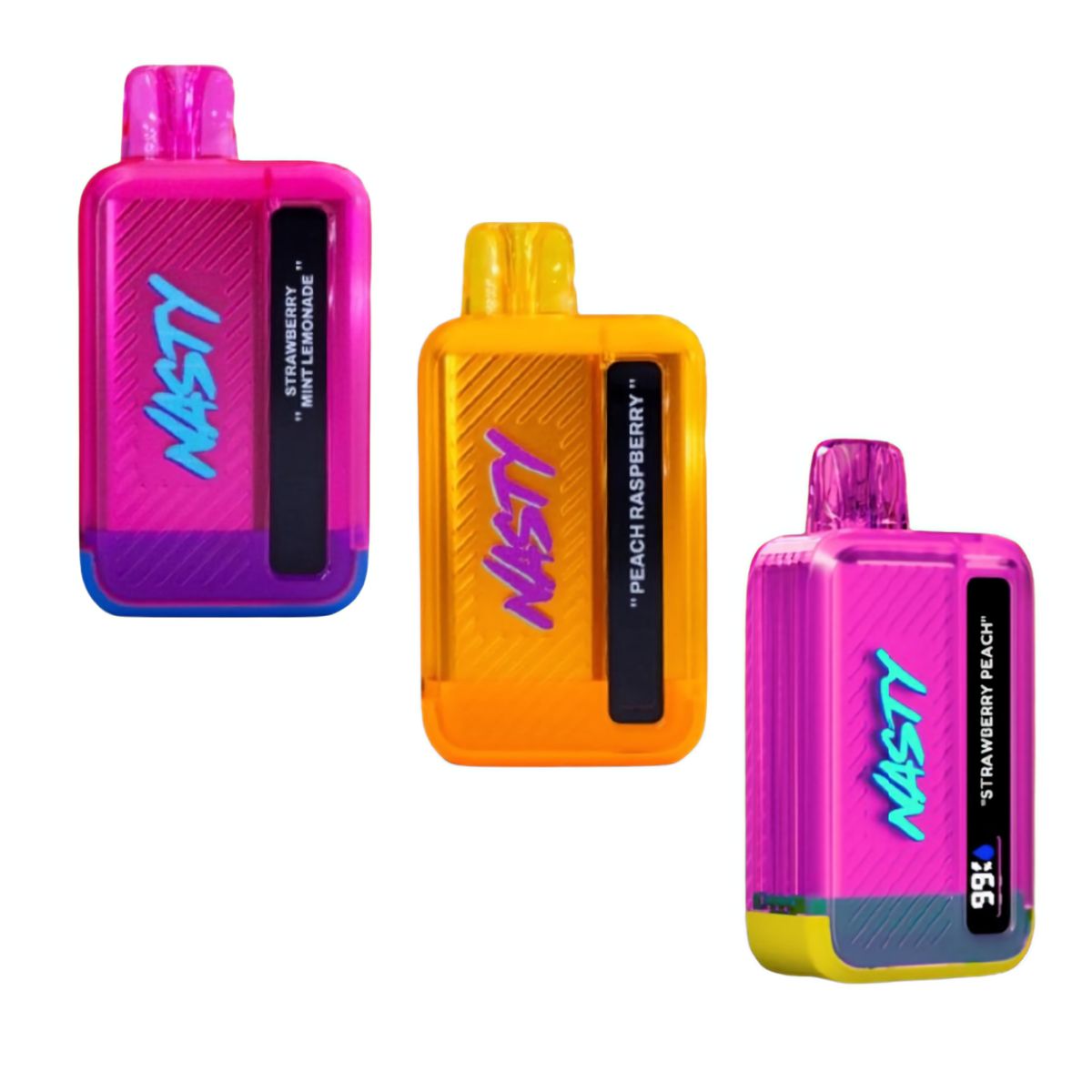 Nasty 9000 Puffs Strawberry Mint Peach Raspberry Strawberry Peach 3pack ...