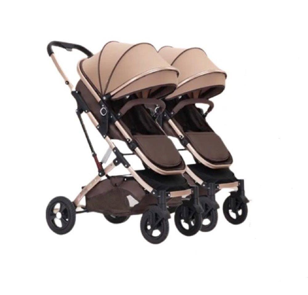 Detachable Baby Twin Stroller with Big Sunshade - Khaki | Shop Today ...