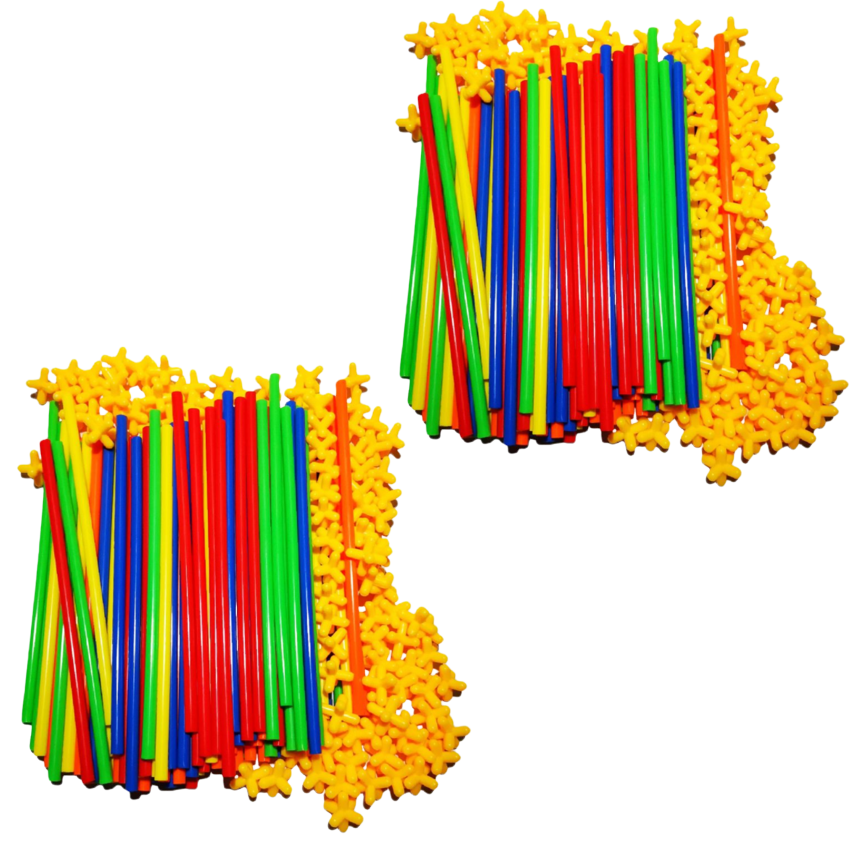 Pack of 2 - Plastic Straws & Connectors Building Construction Set ...