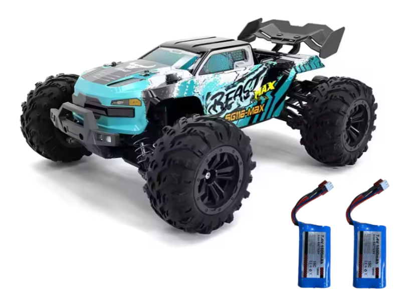 SG116 Beast Max-Brushless RC Car Monster Truck 4x4 RTR 2 Battery Bundle ...