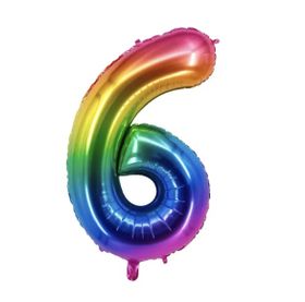 Rainbow Number 6 Helium Balloon - 106cm | Shop Today. Get it Tomorrow ...