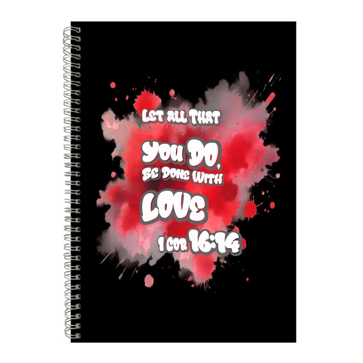 With Love A4 Notebook Spiral Lined Bible Verse Graphic Notepad Present ...