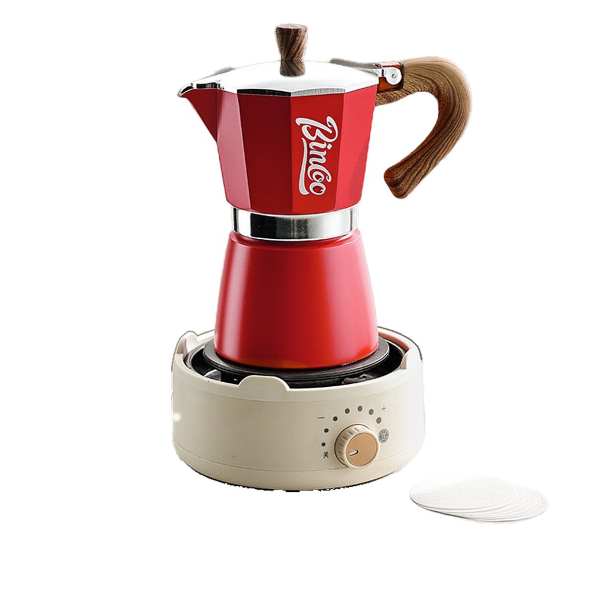 Bincoo Moka Pot Set - Electric Aluminum Espresso 6 Cups Coffee Maker ...