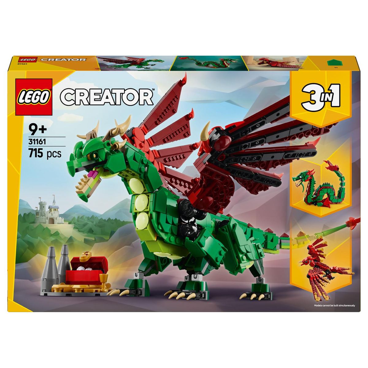 LEGO® Creator 3in1 Medieval Dragon Creature Toy Playset 31161 | Shop ...