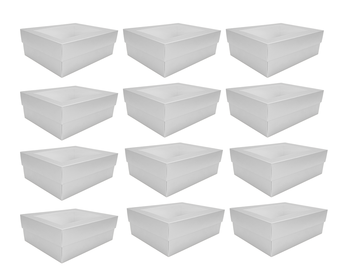 12pcs Premium Rectangular Gift Boxes with Clear Window(22x17x8cm ...