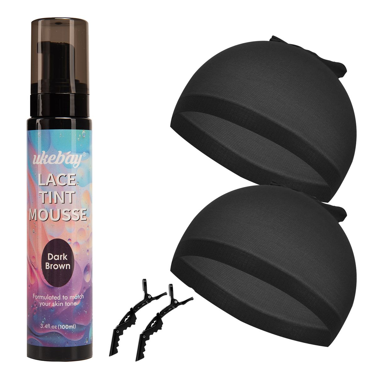 Lace Tint Mousse Tinting Foam, Wig Cap & Styling Croc Clips x 2 | Shop ...