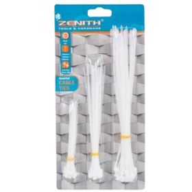 Zenith - Assorted Cable Ties, 60 Pieces Sizes: 100mm, 150mm & 200mm ...