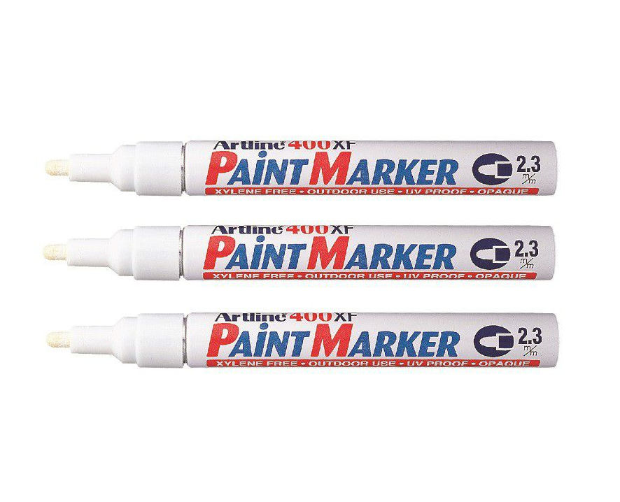 Artline EK400 Medium Point Permanent Paint Marker 2.3mm White - Pack of ...