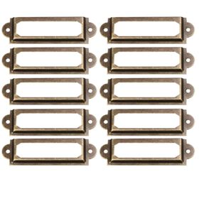 Tool Craft DIY Cabinet Frame Label Tag Pull Handle File Name Card 10Pc ...