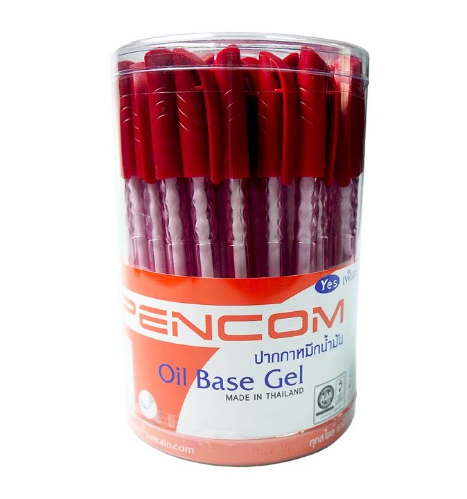 Pencom - OG39 Oil Gel 1.0mm Red Pen with Cap Drum of 50 | Shop Today ...