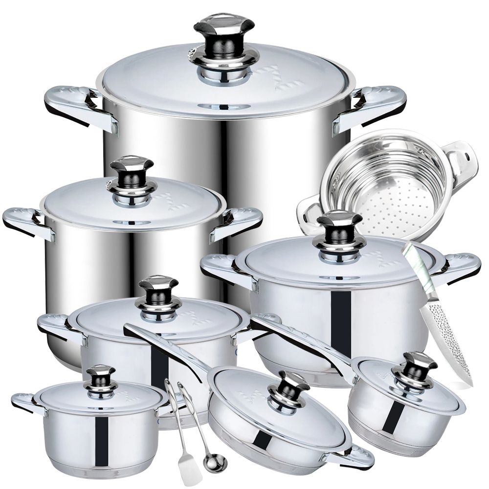 21 Pieces - Stainless steel Casserole Pot Set for Catering for Large ...